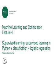 Mastering Supervised Learning In Python Logistic Regression Course Hero