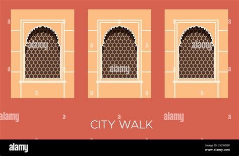 Traditional Rajasthani Window With Jaali Stock Illustration As Eps 10