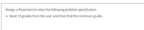 Solved Design A Flowchart To Solve The Following Problem Chegg