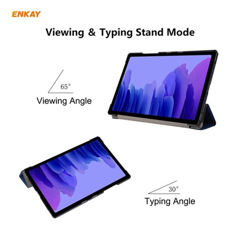 삼성 갤럭시 탭 A7 104 2020 T500 T505 Enkay 3 폴딩 스킨 텍스처 수평 플립 Pu 가죽 Pc