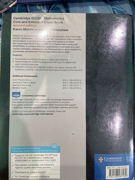 Igcse Mathematics Core And Extended Coursebook Second Edition Hobbies And Toys Books And Magazines