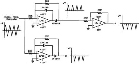 circuit schematic for input wave form rectifier the circuit splits the