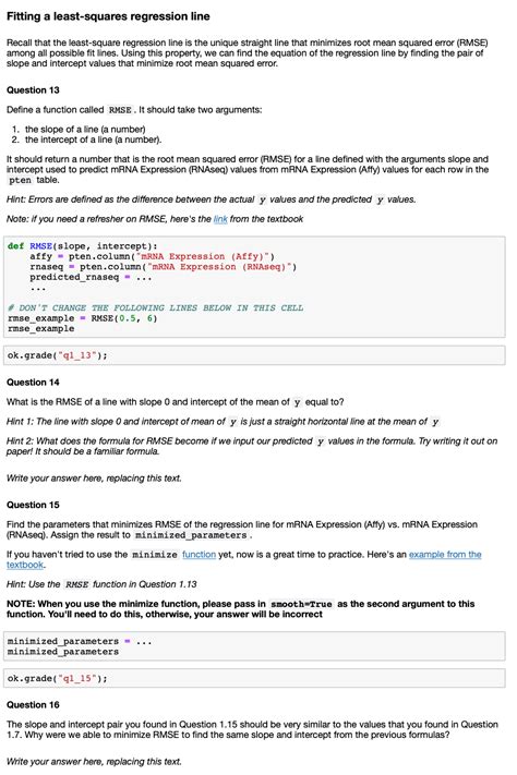 Fitting A Least Squares Regression Line Recall That