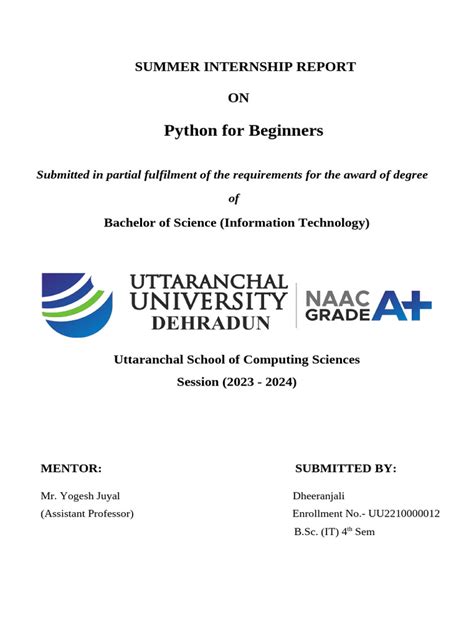 Sip Report Dheeranjali Pdf Control Flow Python Programming Language