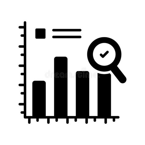 Bar Chart With Magnifier Denoting Vector Of Business Analysis In Trendy Style Stock Vector