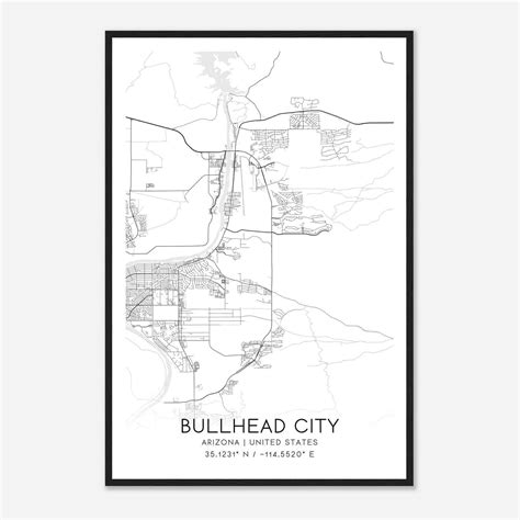 Custom Bullhead City United States Map Poster Mapmory