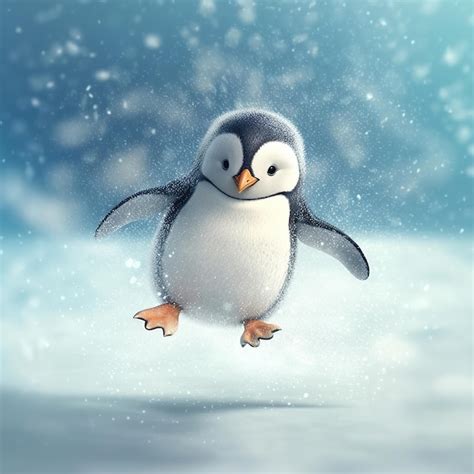 Premium AI Image A Cute Penguin Illustration