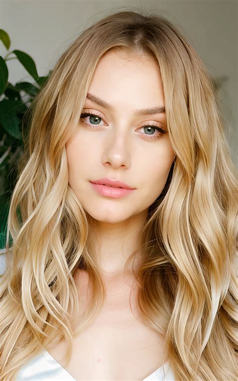 A Woman With Long Blonde Hair And A White Top Seaart Ai