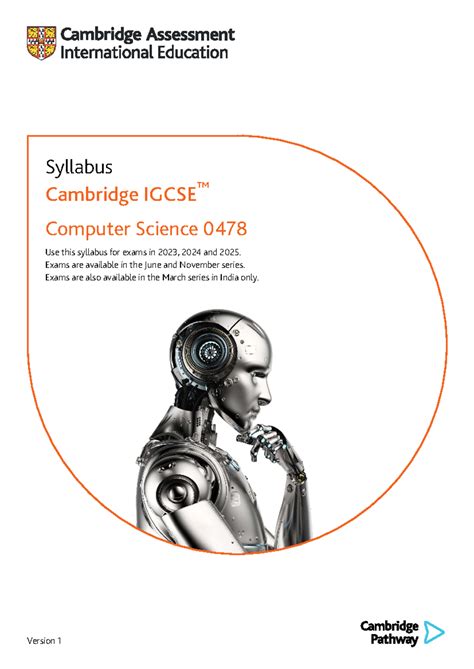 Cambridge Igcse Computer Science 0478 Syllabus Overview For 2023 2025