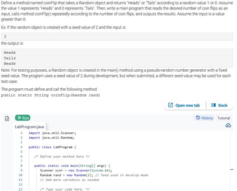 Solved I Need This In Javadefine A Method Named Coinflip