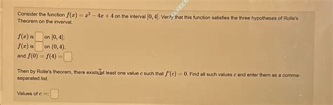 solved consider the function f x x2 4x 4 ﻿on the interval
