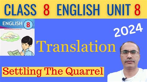 8th Class English New Book 2024 Unit 8 Translation Settling The