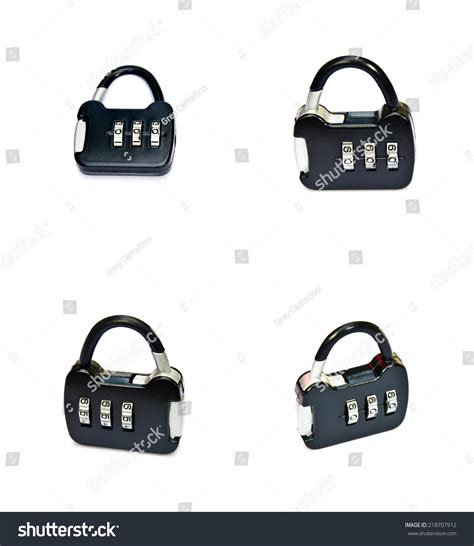 Set Combination Padlock Key On White Stock Photo 218707912 Shutterstock