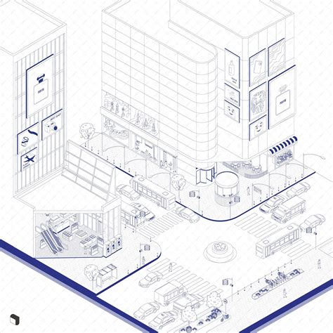 Axonometric Cad Public Space Bundle Toffu Co