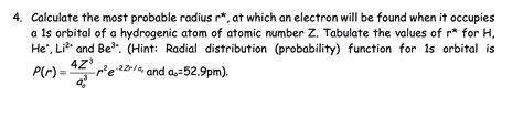 Solved Calculate The Most Probable Radius R At Which An