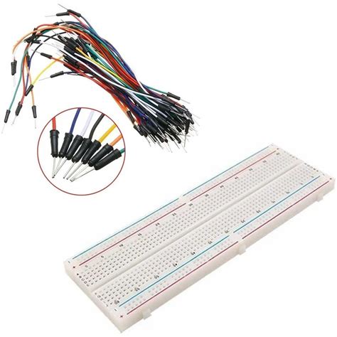 protoboard 830 furos 65 fios jumpers macho x macho protoboard
