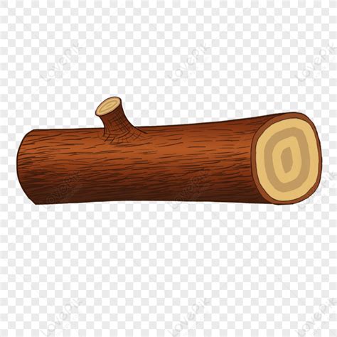 A Clipart Image Of A Wooden Log With Detailed Texture And Natural Colors