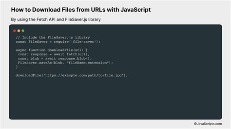 How To Download Files From Urls With Javascript