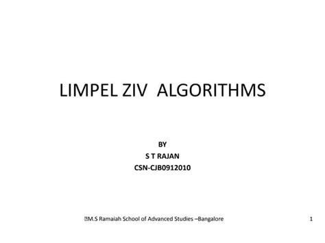 Lz77 And Lz78 Compression Algorithms