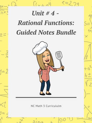 Nc Math 3 Unit 4 Rational Functions Guided Notes Bundle Mrs Ts