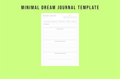 Premium Vector Minimal Dream Journal Template Simple Amp Reflective