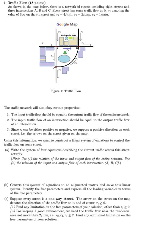Solved Traffic Flow Points As Shown In The Map Chegg Com