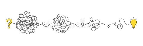 Simplifying Complex Process Problem Solution And Idea Searching Concept Messy Continuous Lines