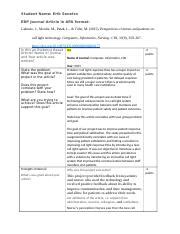EBP Article Analysis Guideline1 3 Revised 1 Docx Babe Name Erik Sanetra EBP Journal