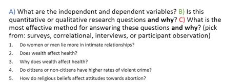 Solved A What Are The Independent And Dependent Variables Chegg Com