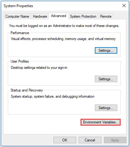 Solved How To Set Environment Variables Windows MiniTool