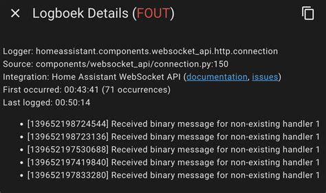 using voice assist causes the websocket to get overloaded leading to