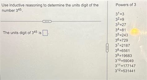 Solved Use inductive reasoning to determine the units digit | Chegg.com
