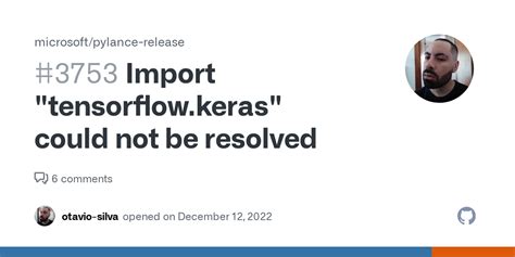 Import Tensorflow Keras Could Not Be Resolved Issue Microsoft Pylance Release GitHub