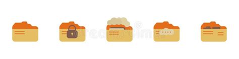 File Folder Vector Icon Set Colorful Cloud File Storage Logo Open