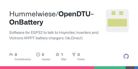 github hummelwiese opendtu onbattery software for esp32 to talk to
