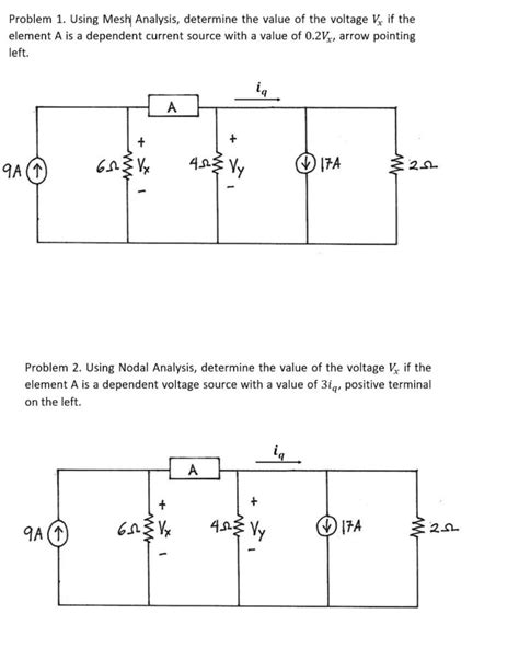 solved problem 1 using mesh analysis determine the value