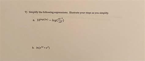 Solved Simplify The Following Expressions Illustrate Chegg Com