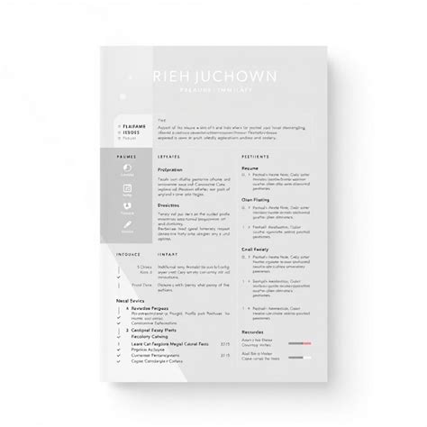 전문적이고 현대적이고 최소한의 이력서 또는 이력서 템플릿 프리미엄 Ai 생성 이미지