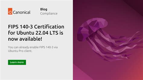 FIPS 140 3 Certified Modules Now Available For Ubuntu 22 04 LTS Ubuntu
