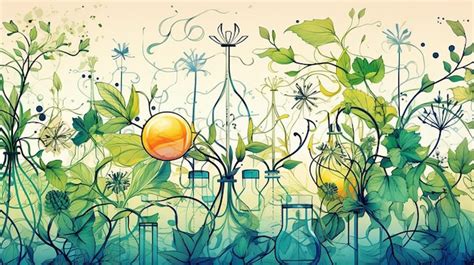 Premium Photo Plants Background With Biochemistry Structure Design