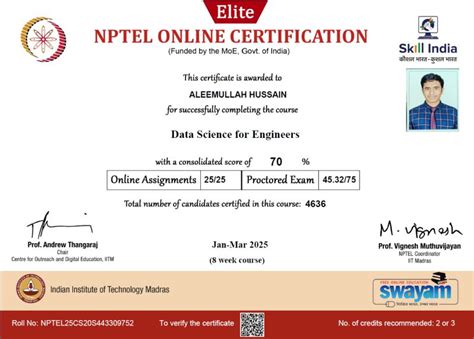 nptel iitmadras datascience aleemullah hussain