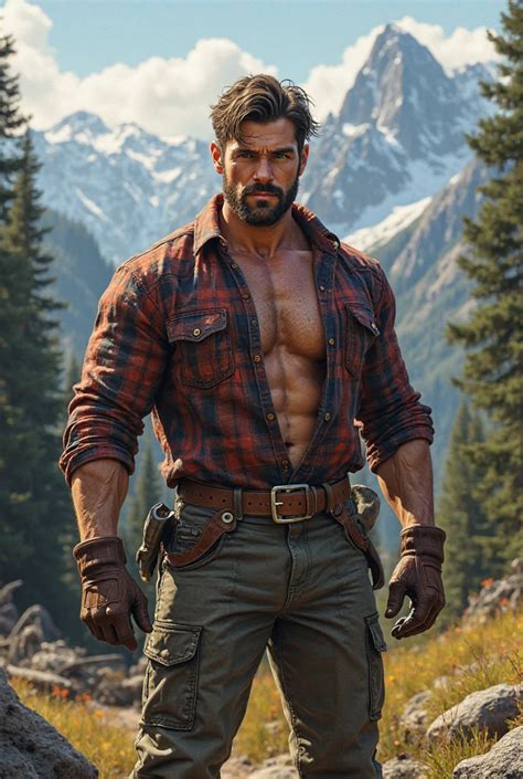 Attractive And Sexy Lumberjack In The Alps Seaart Ai