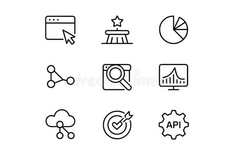 Set Of Nine Flat Design Icons For Web Analytics And Data Visualization