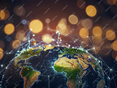 Global Network Connection Big Data Analytics World Map Points And Line Composition Concept Of