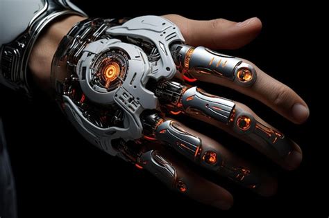 Premium Ai Image Tactile Robotic Hands Up Close