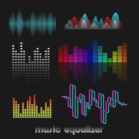 Premium Vector Digital Music Equalizer Set Audio Waves Design Template Vector Illustration