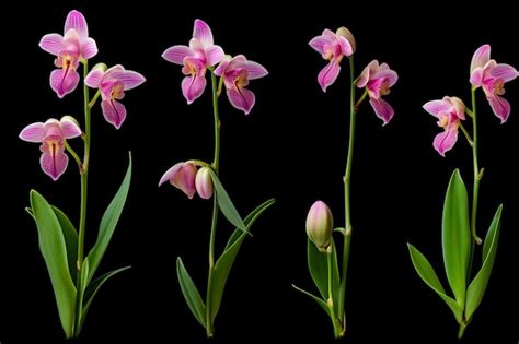 premium photo orchids in a timelapse sequence showing the progression