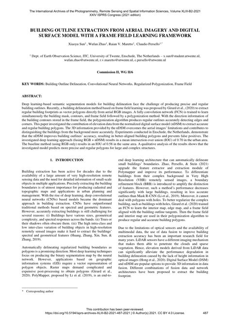 PDF BUILDING OUTLINE EXTRACTION FROM AERIAL IMAGERY AND DIGITAL SURFACE MODEL WITH A FRAME