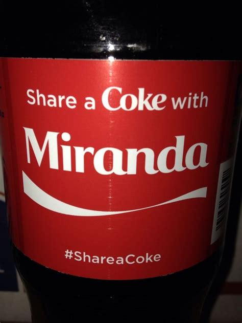 Share A Coke With Miranda Coca Cola Bottle New Unopened Coca Cola Bottle Share A Coke Coca Cola