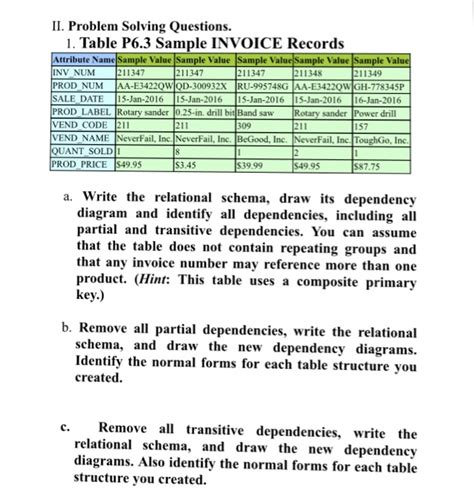 solved ii problem solving questions 1 table p6 3 sample